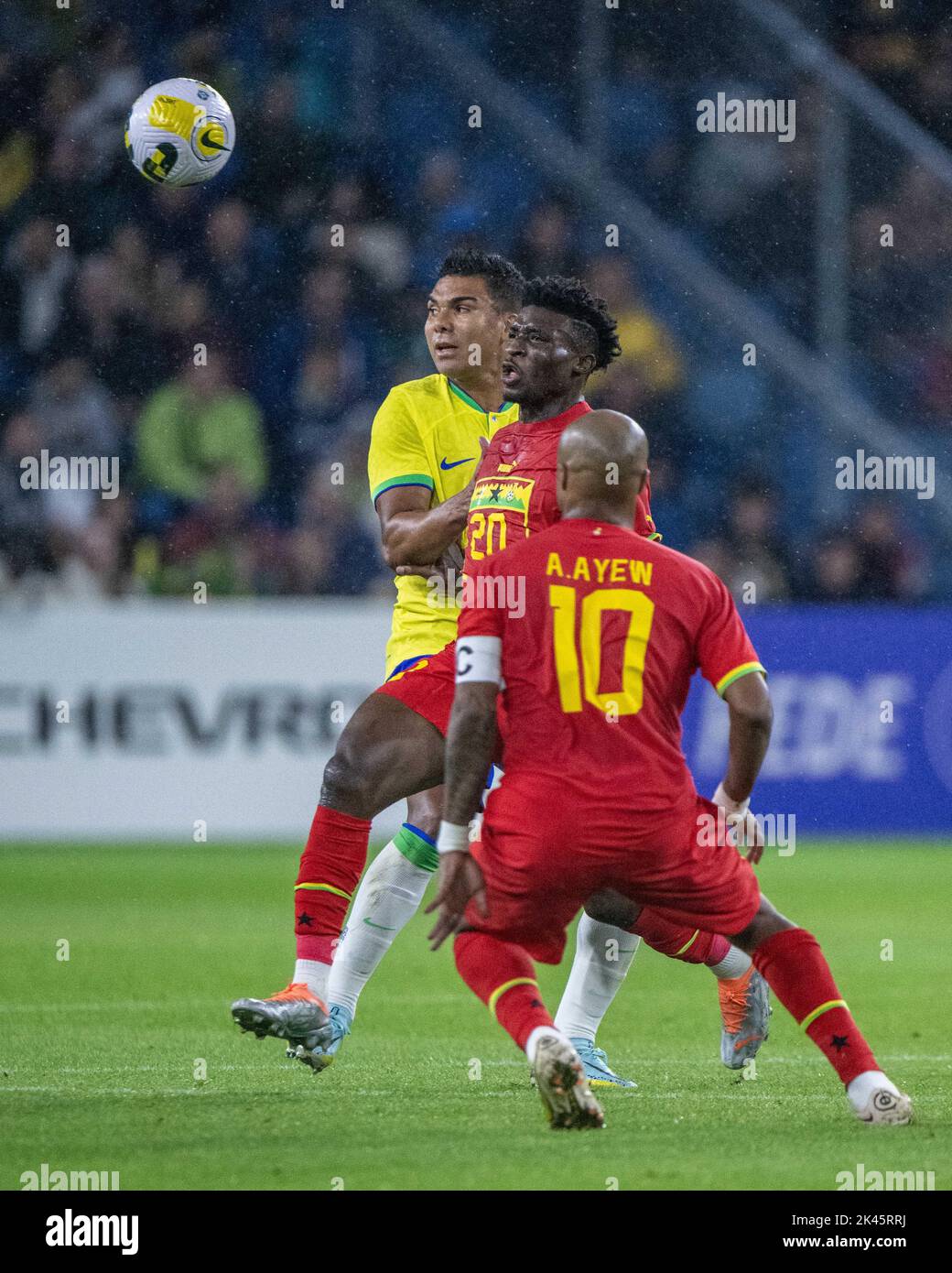 LE HAVRE, FRANCE - SEPTEMBER 23: Andre Ayew, Mohammed Kudus of Ghana ...