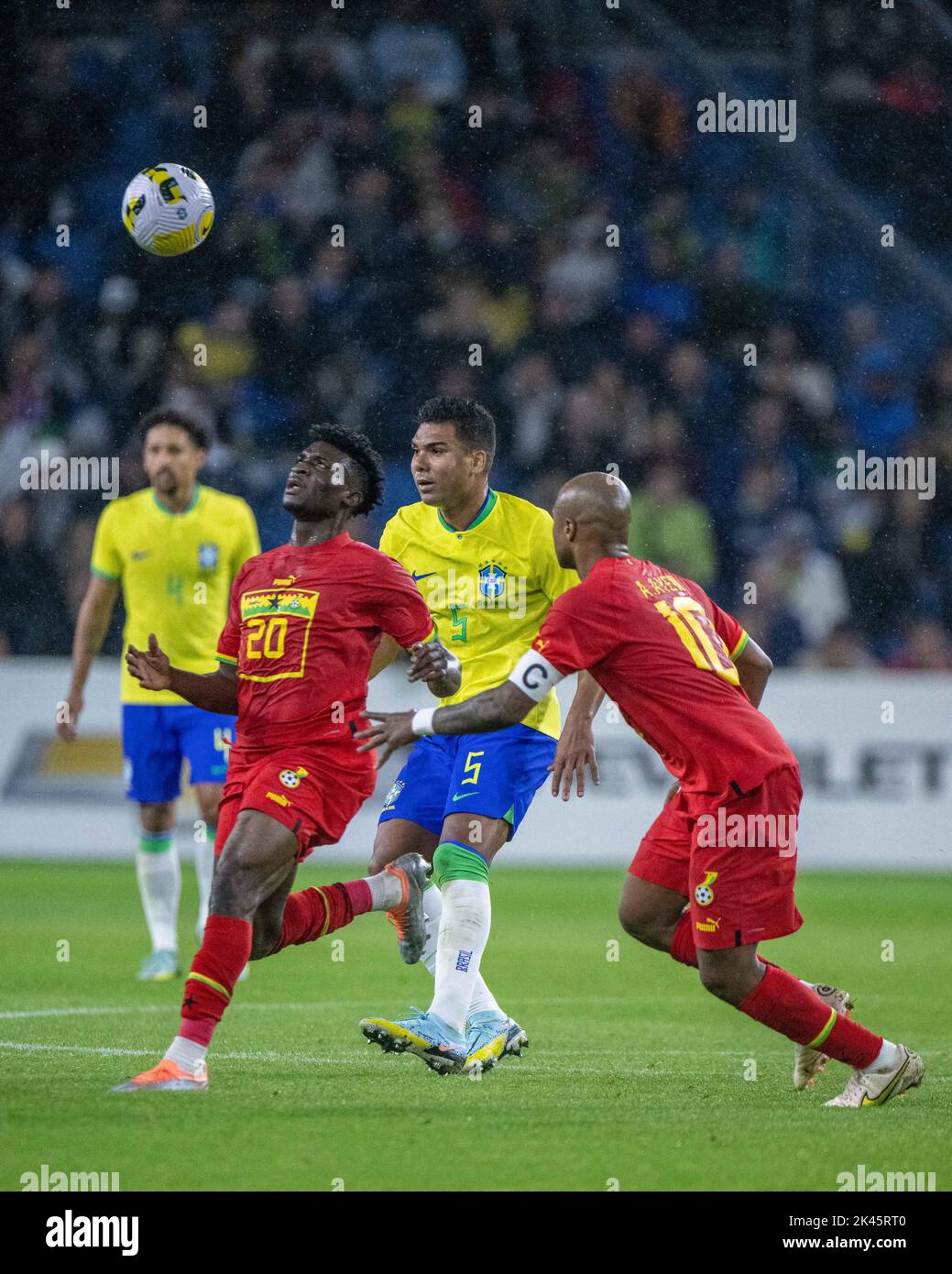 LE HAVRE, FRANCE - SEPTEMBER 23: Andre Ayew, Mohammed Kudus of Ghana ...