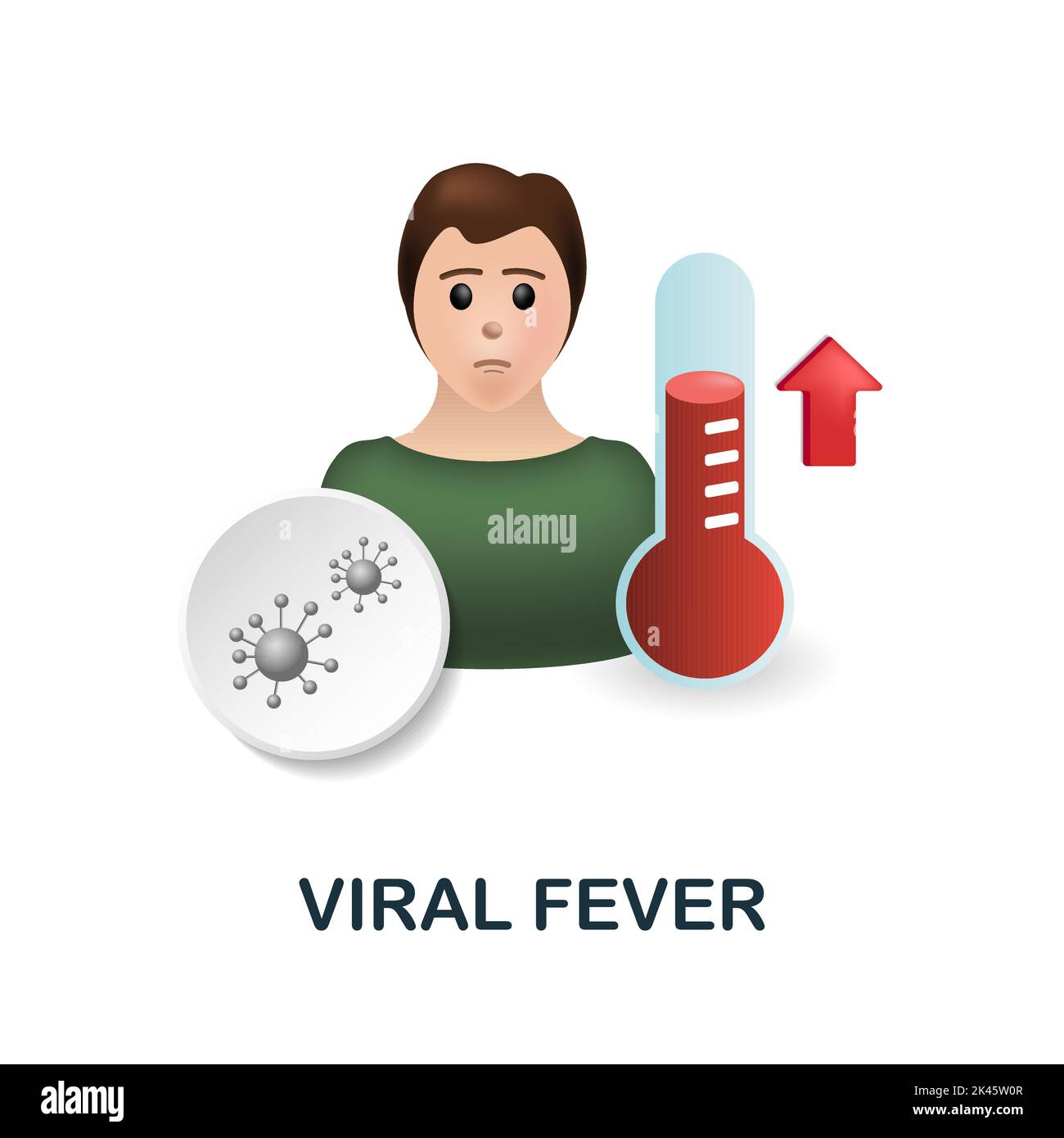 Viral Fever icon. 3d illustration from deseases collection. Creative ...