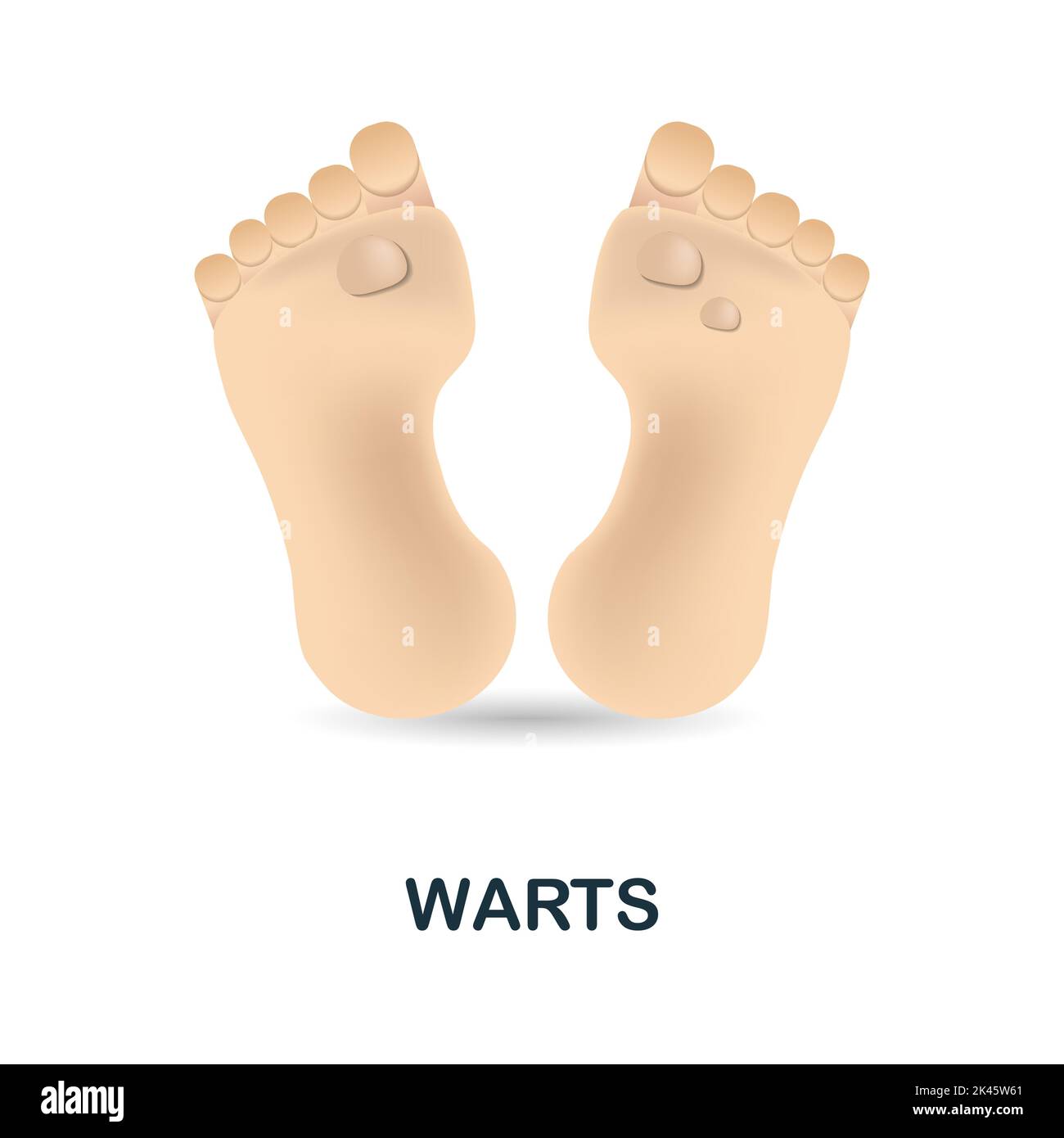 Warts icon. 3d illustration from deseases collection. Creative Warts 3d ...