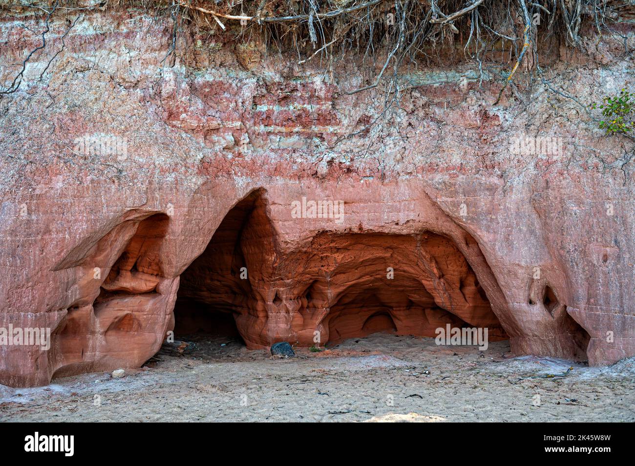 Beautiful sea shore with limestone and sand caves Stock Photo - Alamy