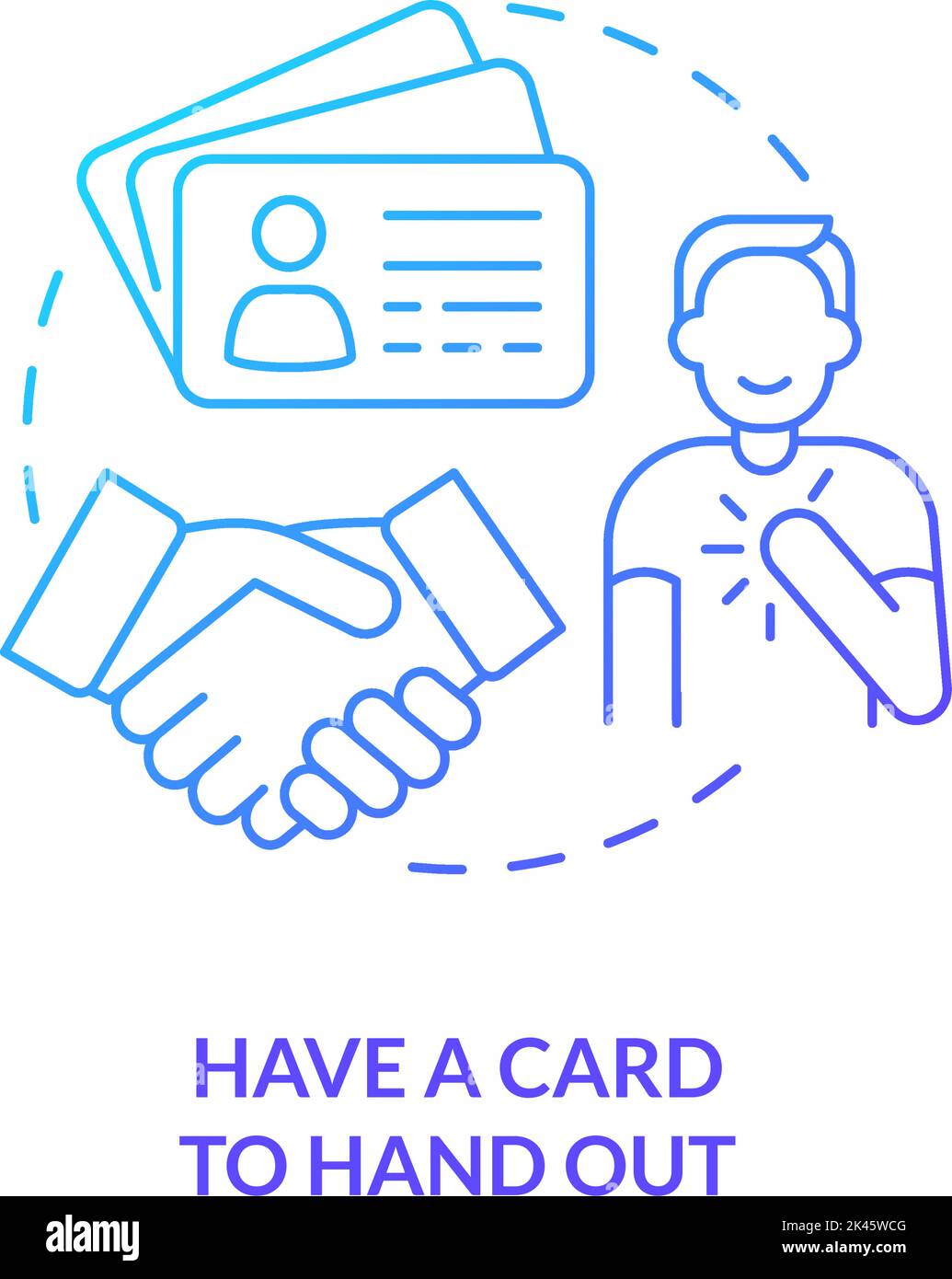 Have card to hand out blue gradient concept icon Stock Vector Image ...