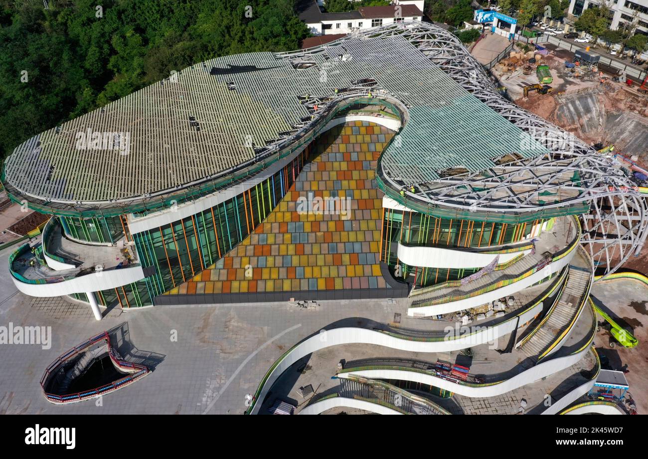 Chongqing. 29th Sep, 2022. Aerial photo taken on Sept. 29, 2022 shows ...