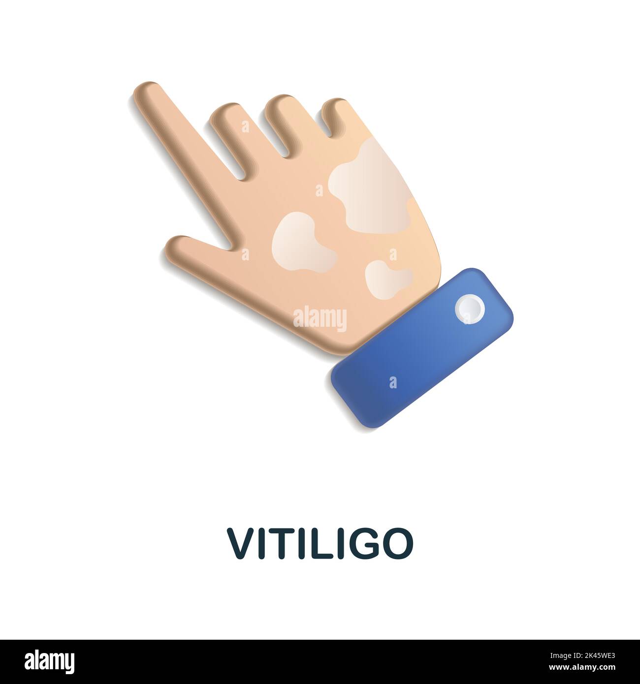 Vitiligo icon. 3d illustration from deseases collection. Creative ...