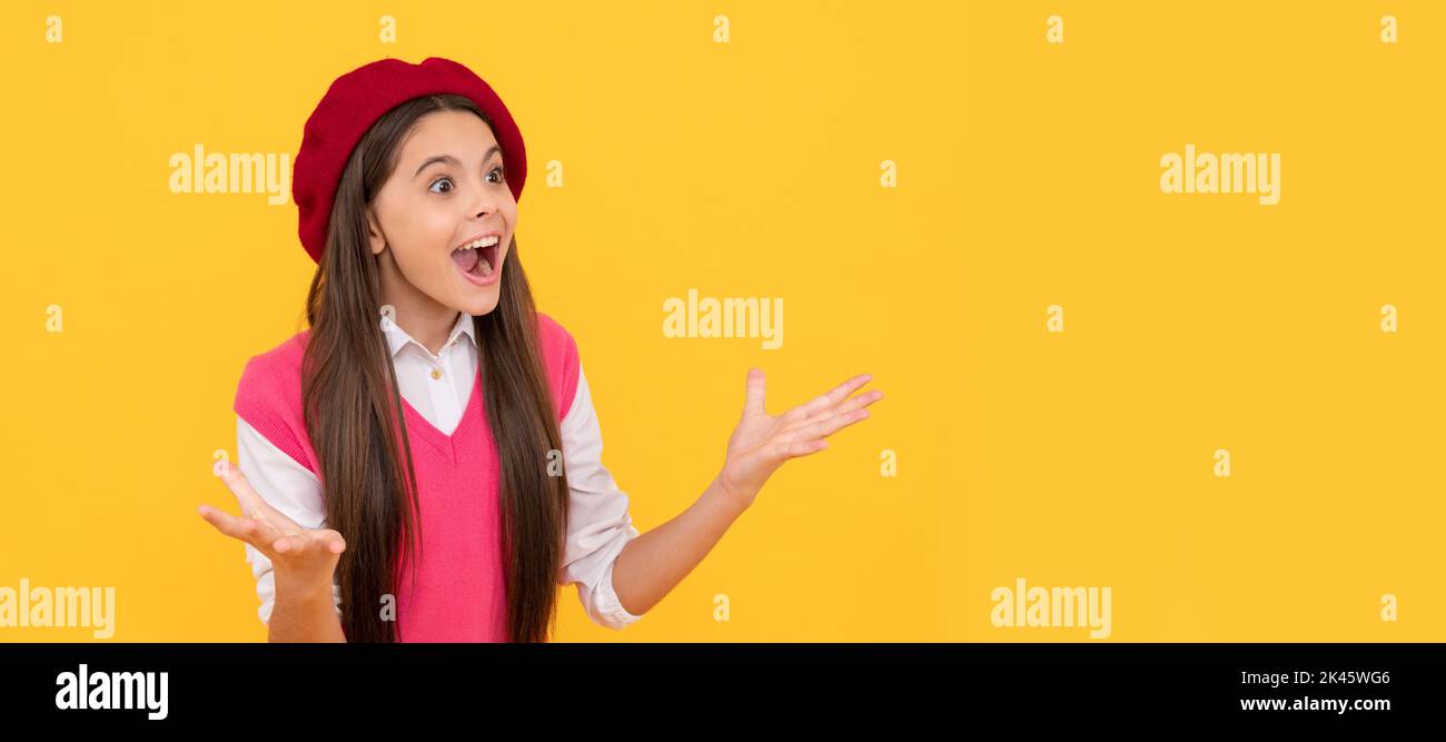 hey you. happy teenage beauty. tween and youth. casual fashion. french ...