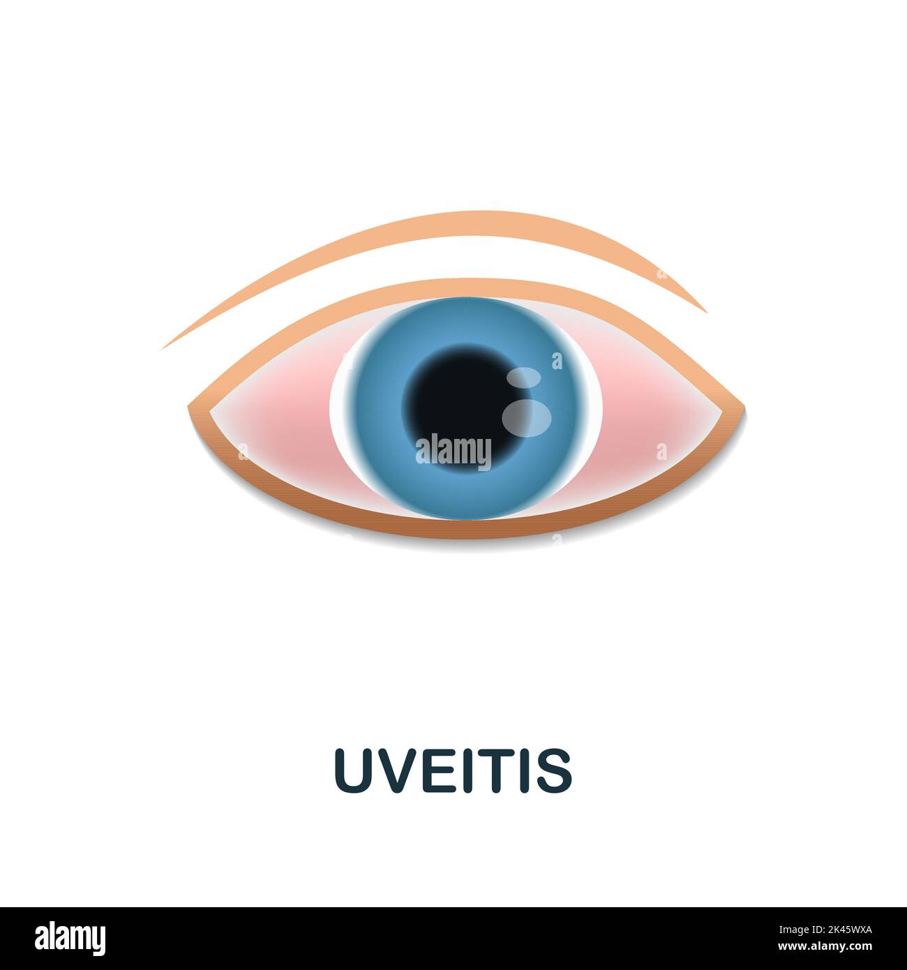 Uveitis icon. 3d illustration from deseases collection. Creative ...