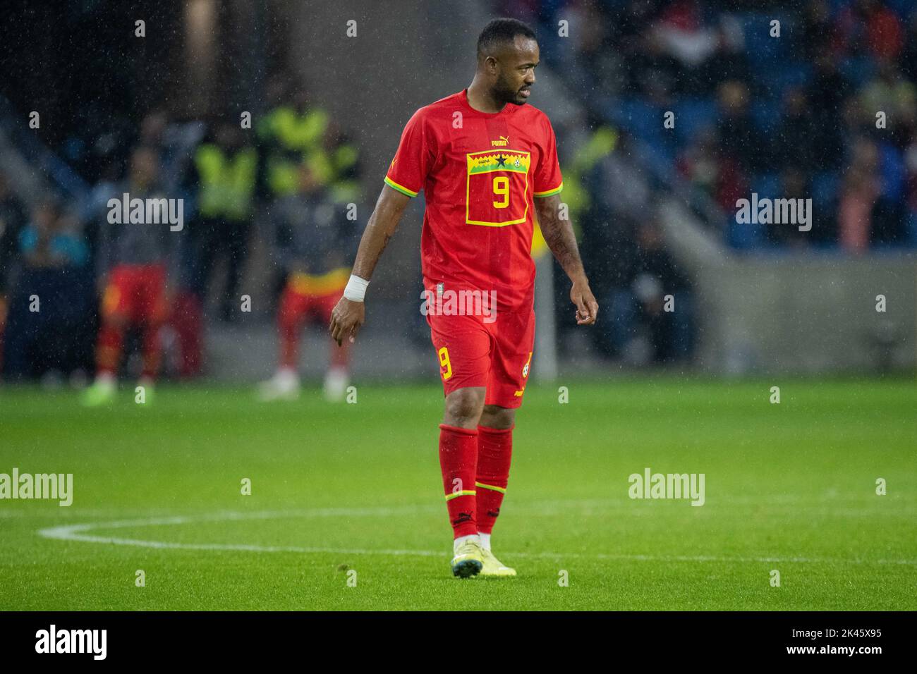 LE HAVRE, FRANCE - SEPTEMBER 23: Jordan Ayew of Ghana during the ...