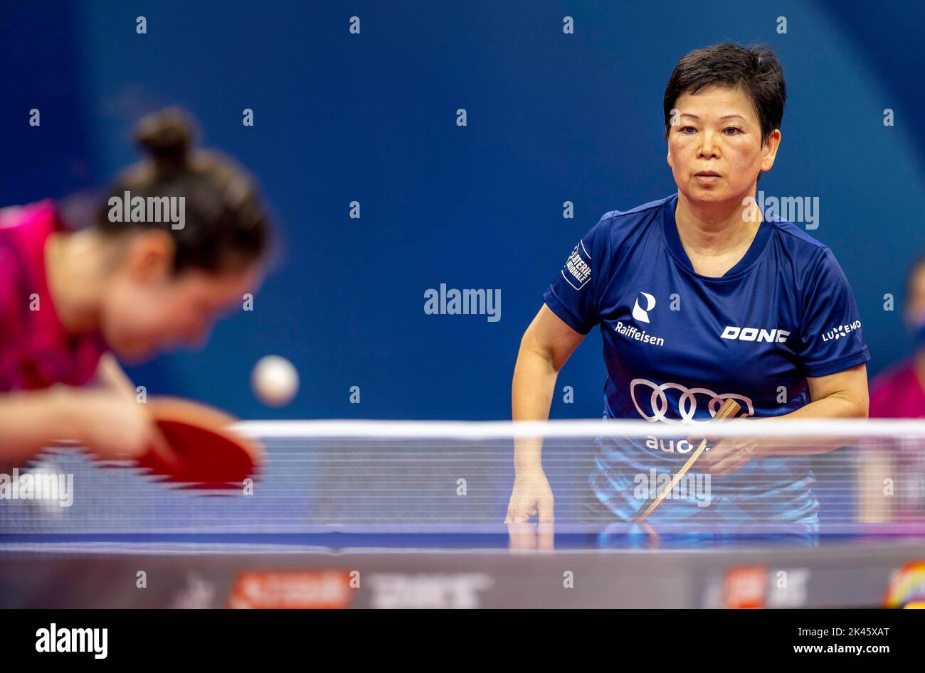 CHENGDU, CHINA - SEPTEMBER 30, 2022 - Ni Xia Lian (R) of Luxembourg ...