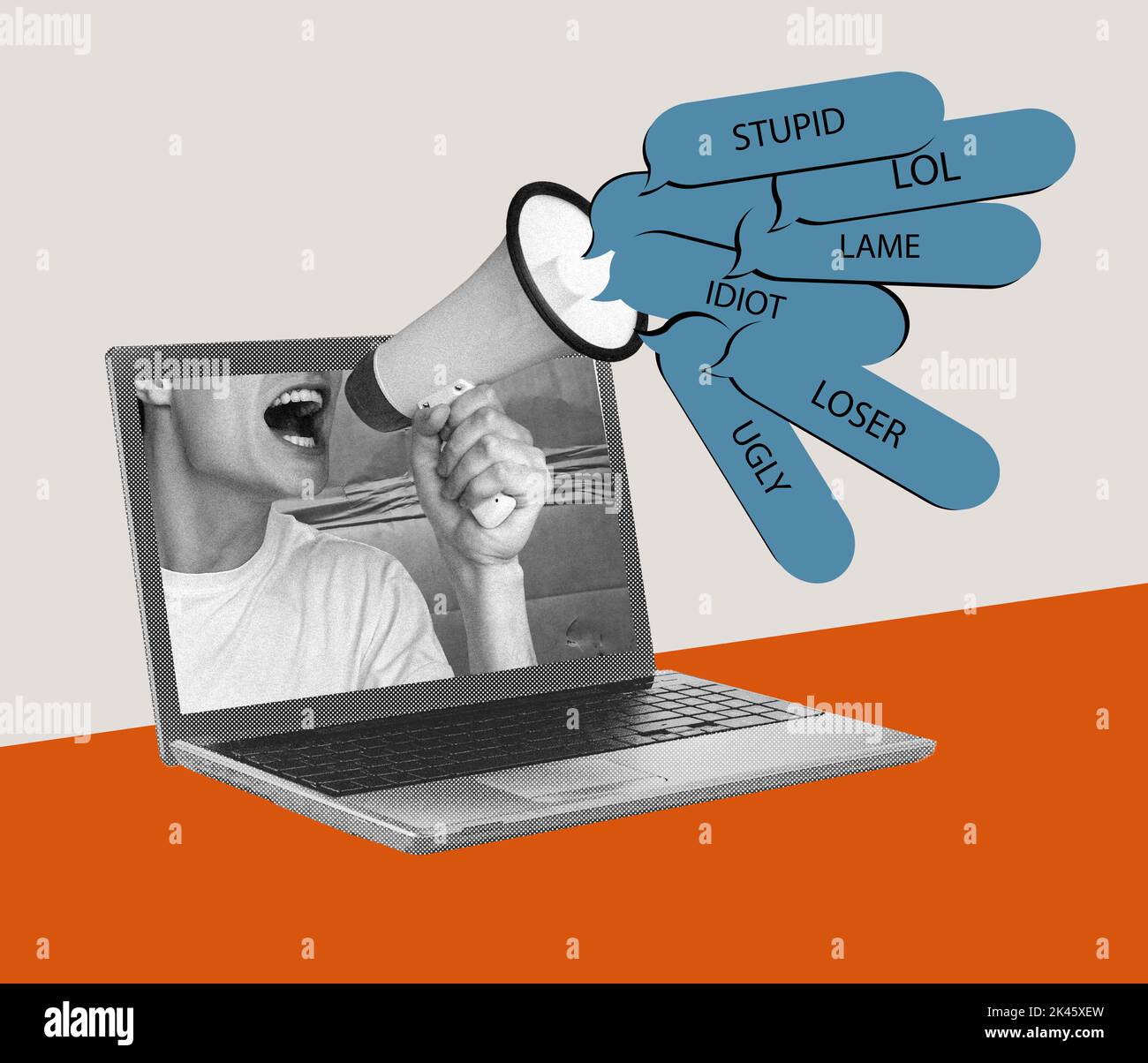 Contemporary art collage. Conceptual image with man appearing from ...