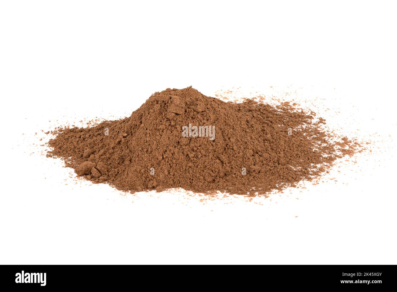 Pile of ground cinnamon powder on a white background. Copy space Stock ...