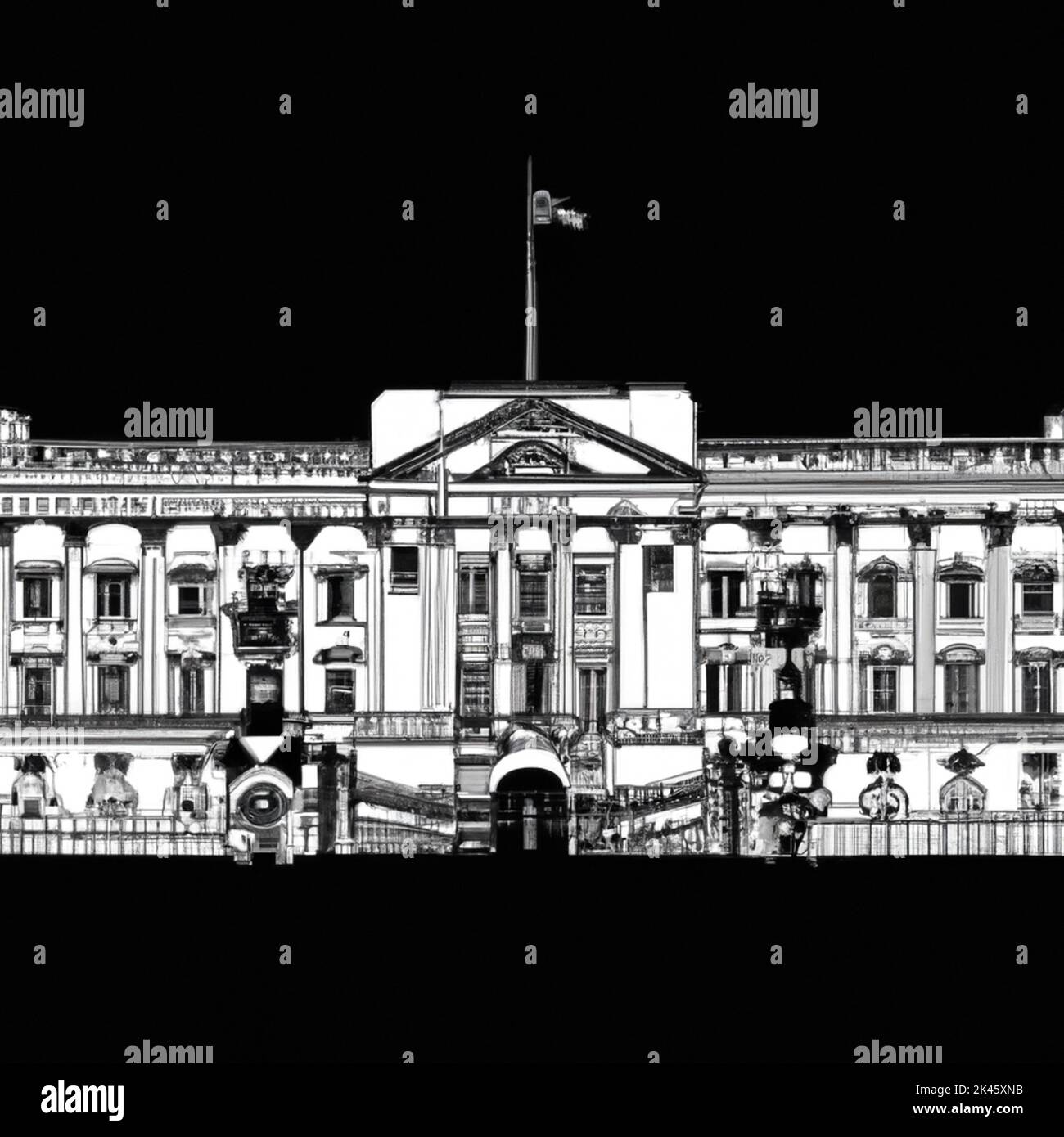 France, Paris on 26/09/2022. Digital illustration of Buckingham Palace ...