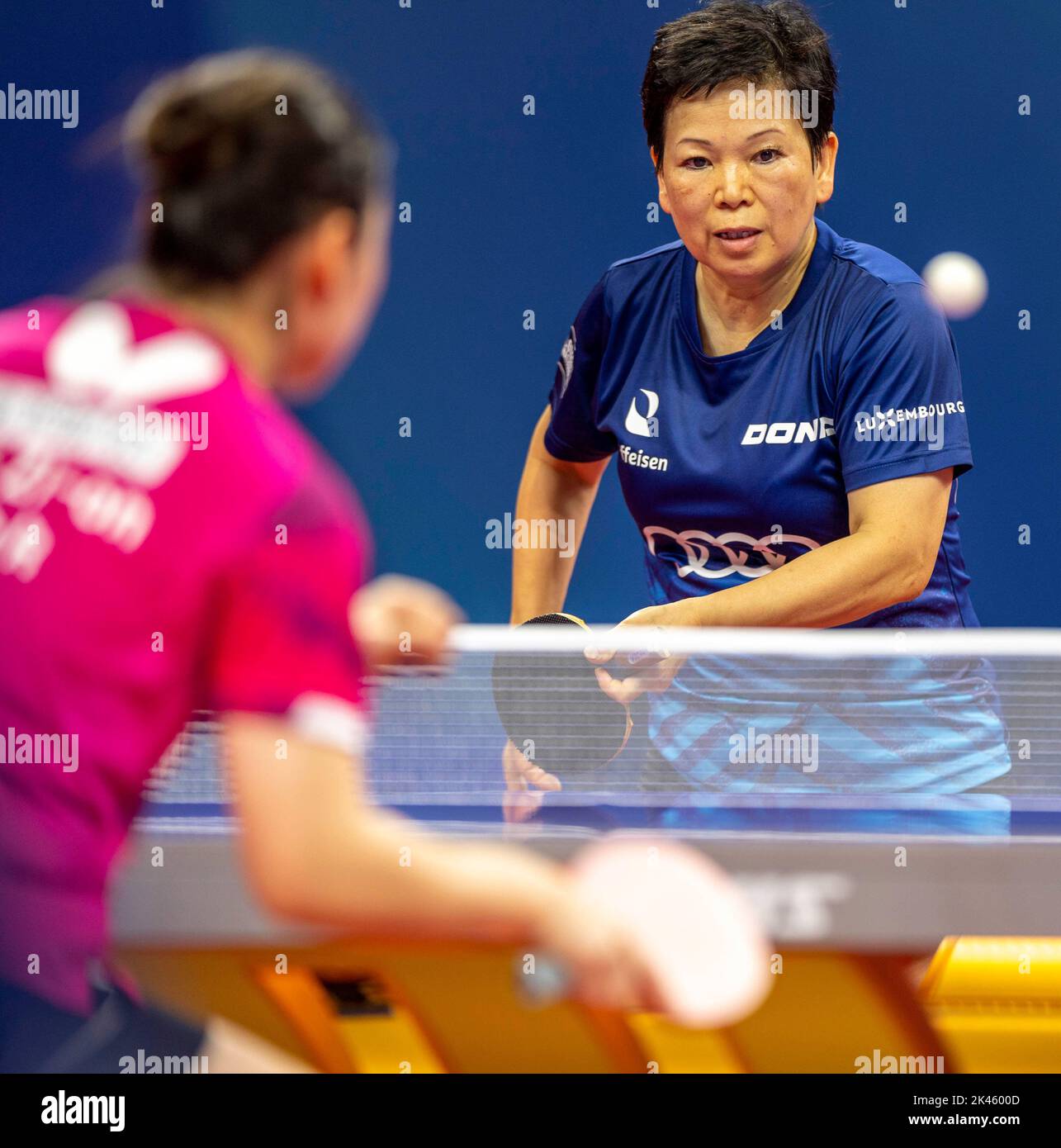 CHENGDU, CHINA - SEPTEMBER 30, 2022 - Ni Xia Lian (R) of Luxembourg ...