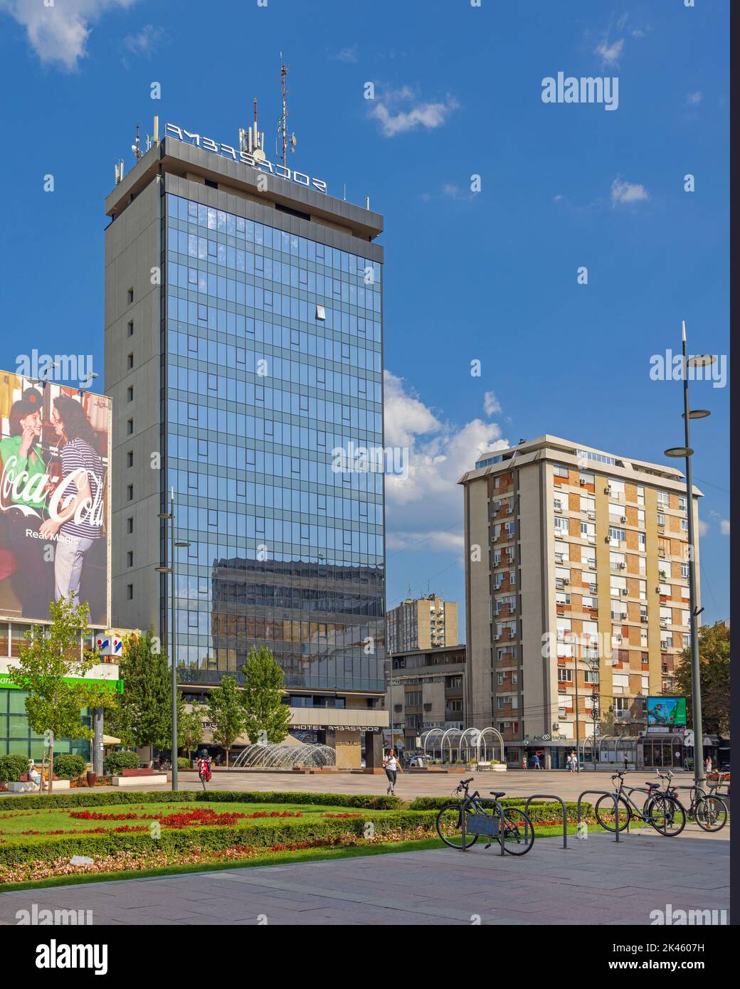 Nis, Serbia - August 04, 2022: Tallest Building in City Blue Glass Five ...