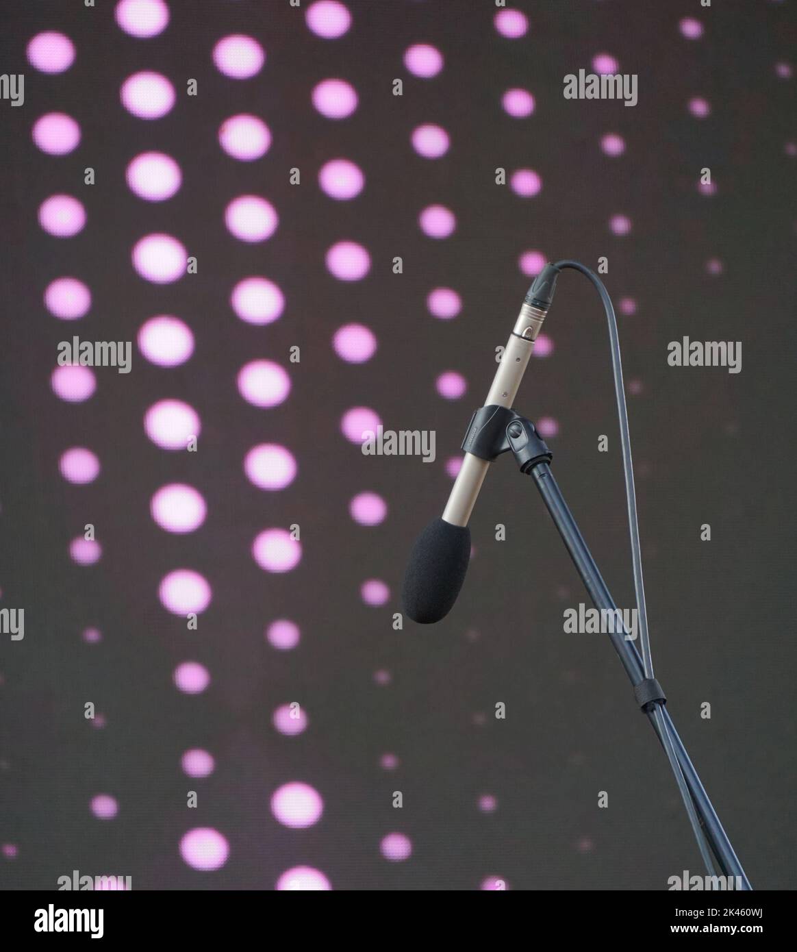 The microphone on stage before the artist performance Stock Photo - Alamy