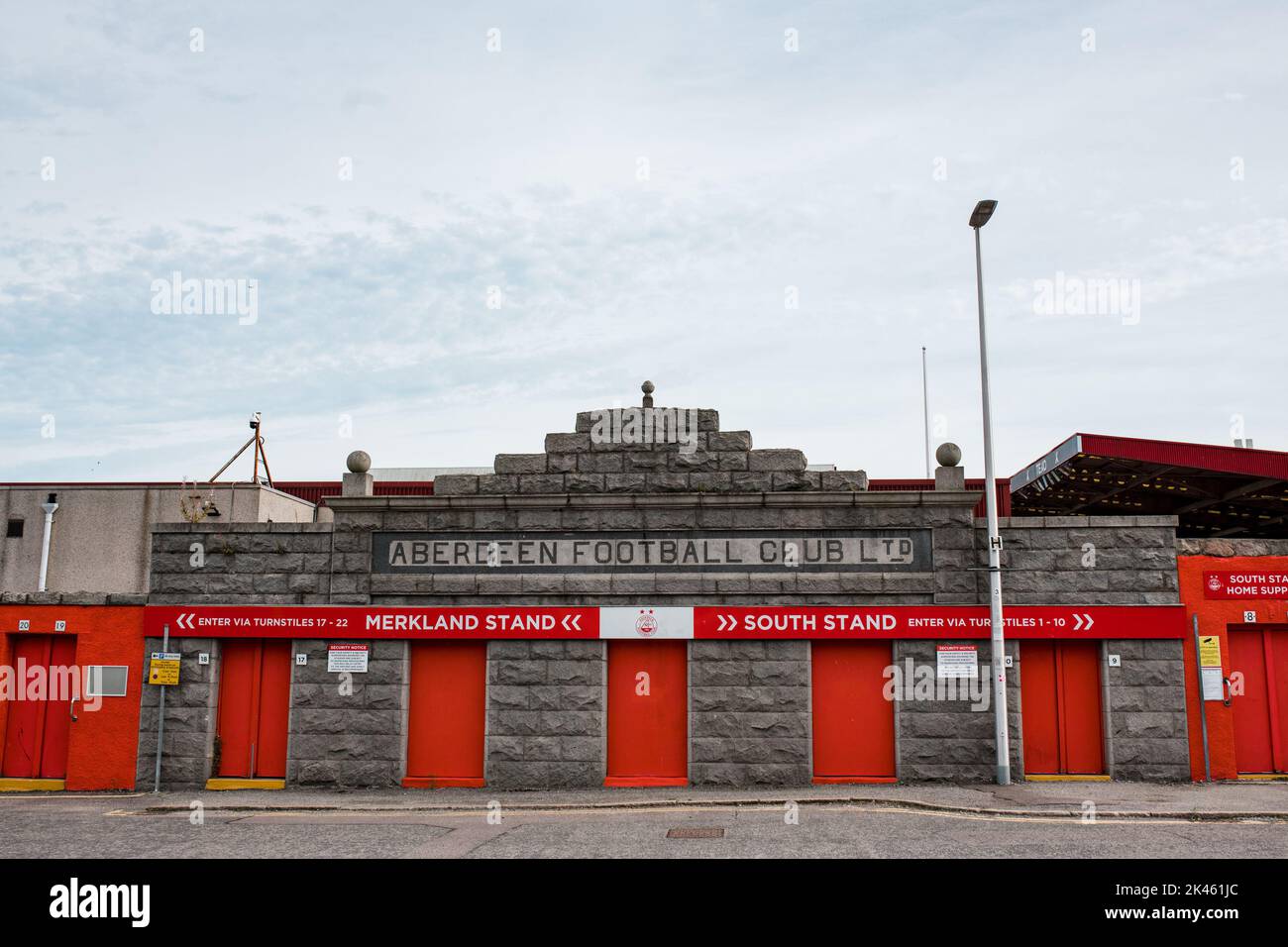Aberdeen FC’s home, Pittodrie Stadium, located close to the City Centre ...