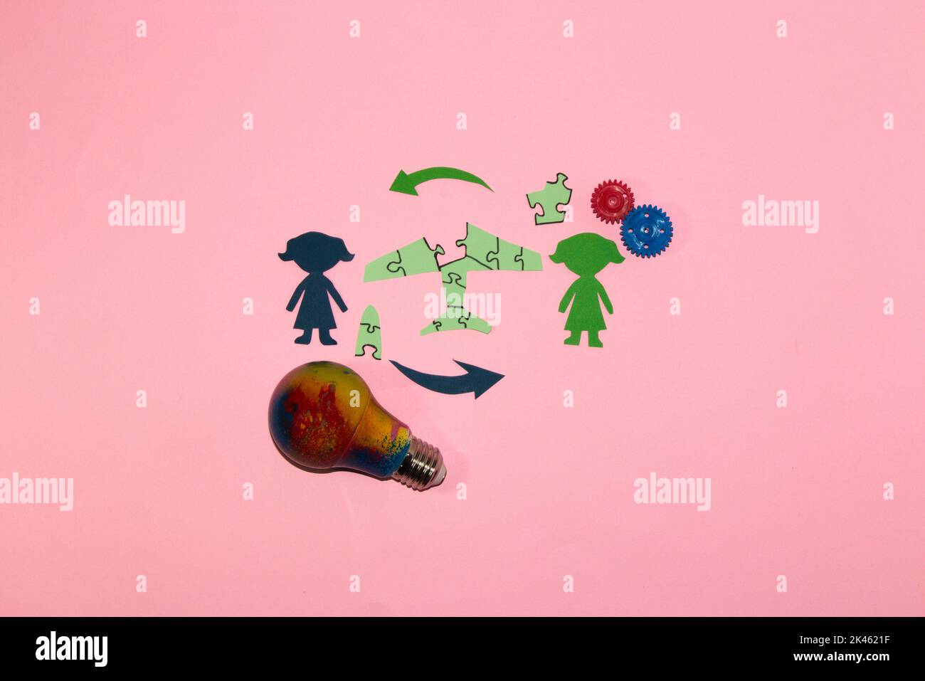 business women exchange ideas and thoughts and put together a business ...