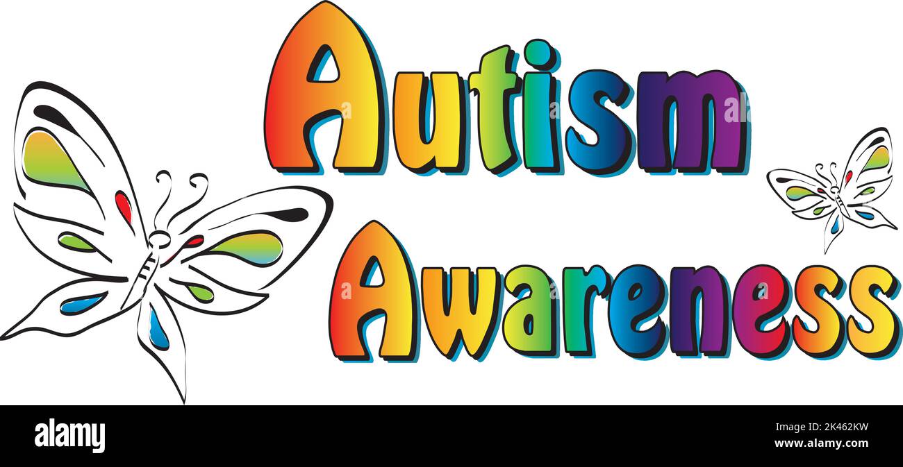 Autism Awareness Butterfly Rainbow Banner Stock Vector Image & Art - Alamy