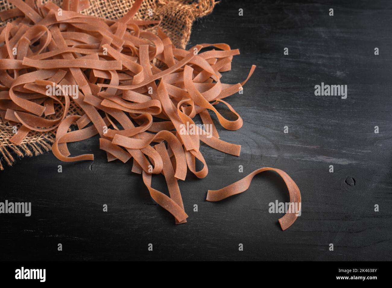 Whole grain tagliatelle, healthy pasta with more fiber, protein, B ...