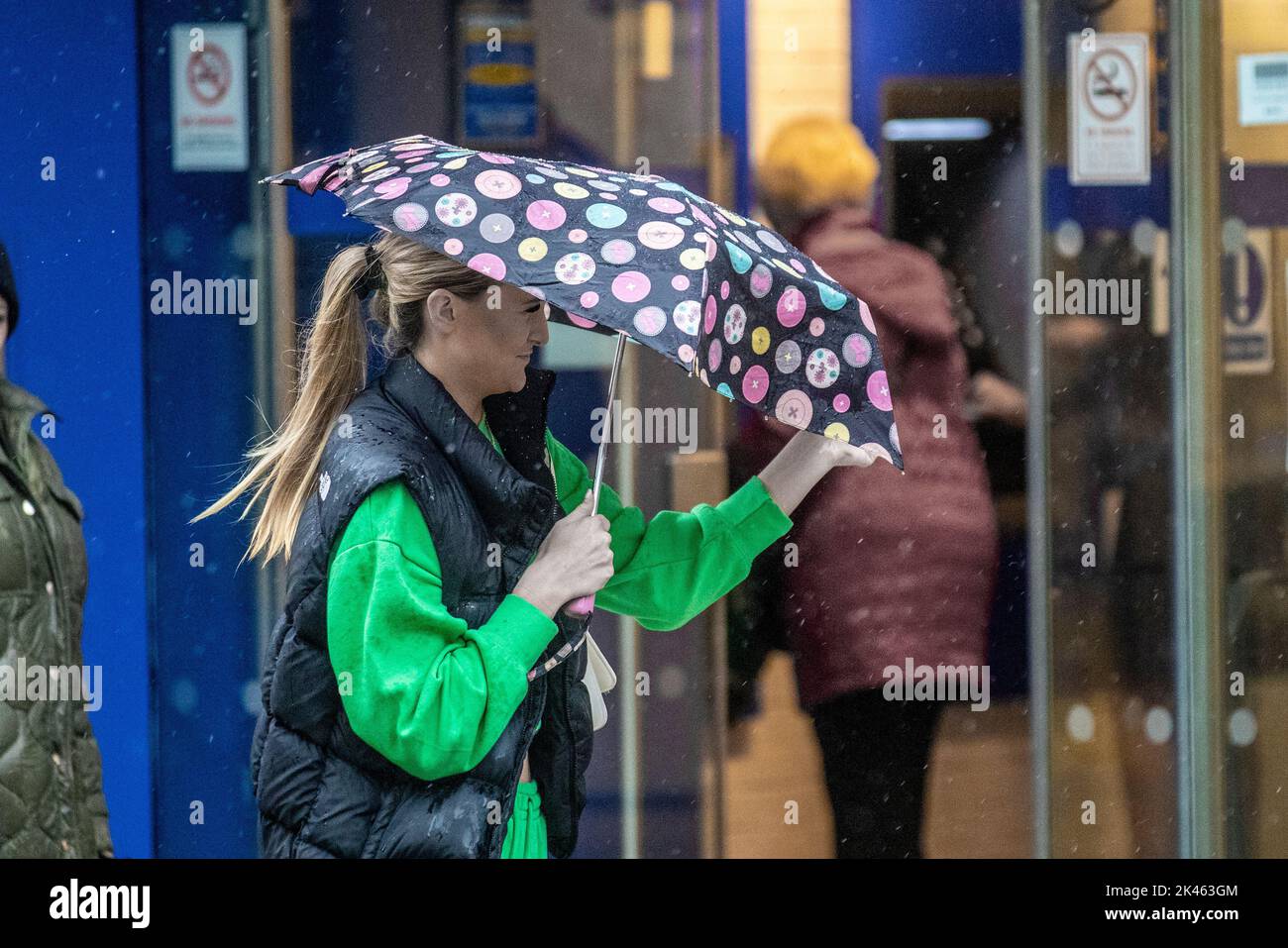 Preston. UK Weather 30 Sep 2022; Lancashire is blasted by strong winds ...