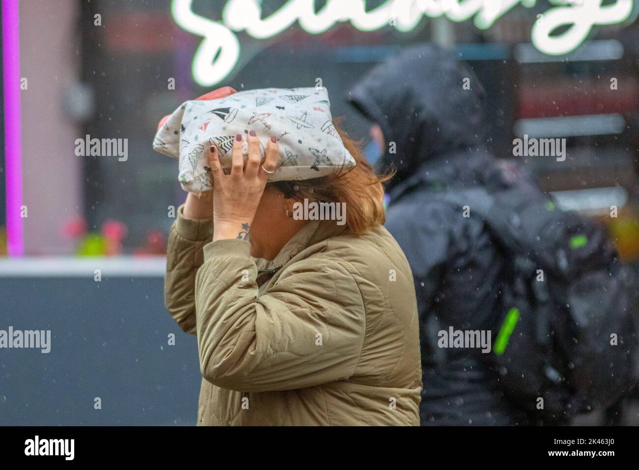 Preston. UK Weather 30 Sep 2022; Lancashire is blasted by strong winds ...