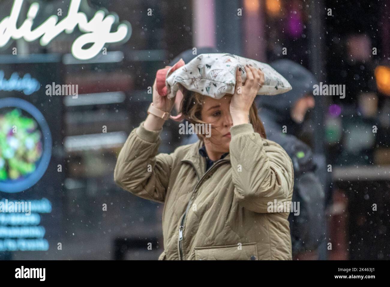 Preston. UK Weather 30 Sep 2022; Lancashire is blasted by strong winds ...