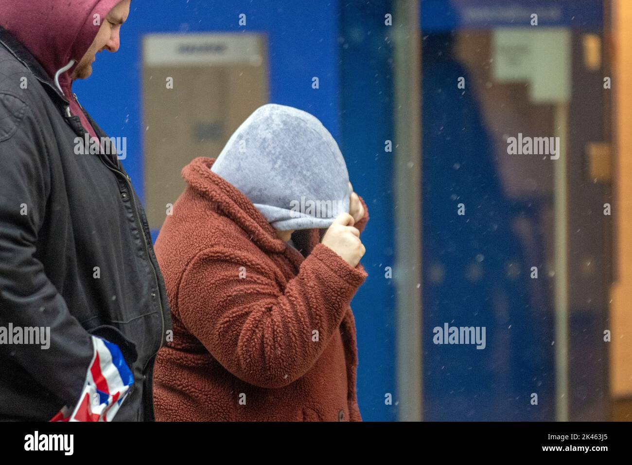 Preston. UK Weather 30 Sep 2022; Lancashire is blasted by strong winds ...