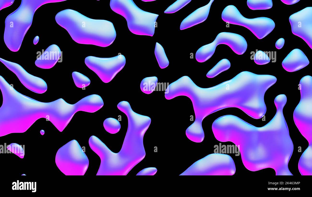 Fluid metallic drops y2k background. Dynamic iridescent retrowave ...