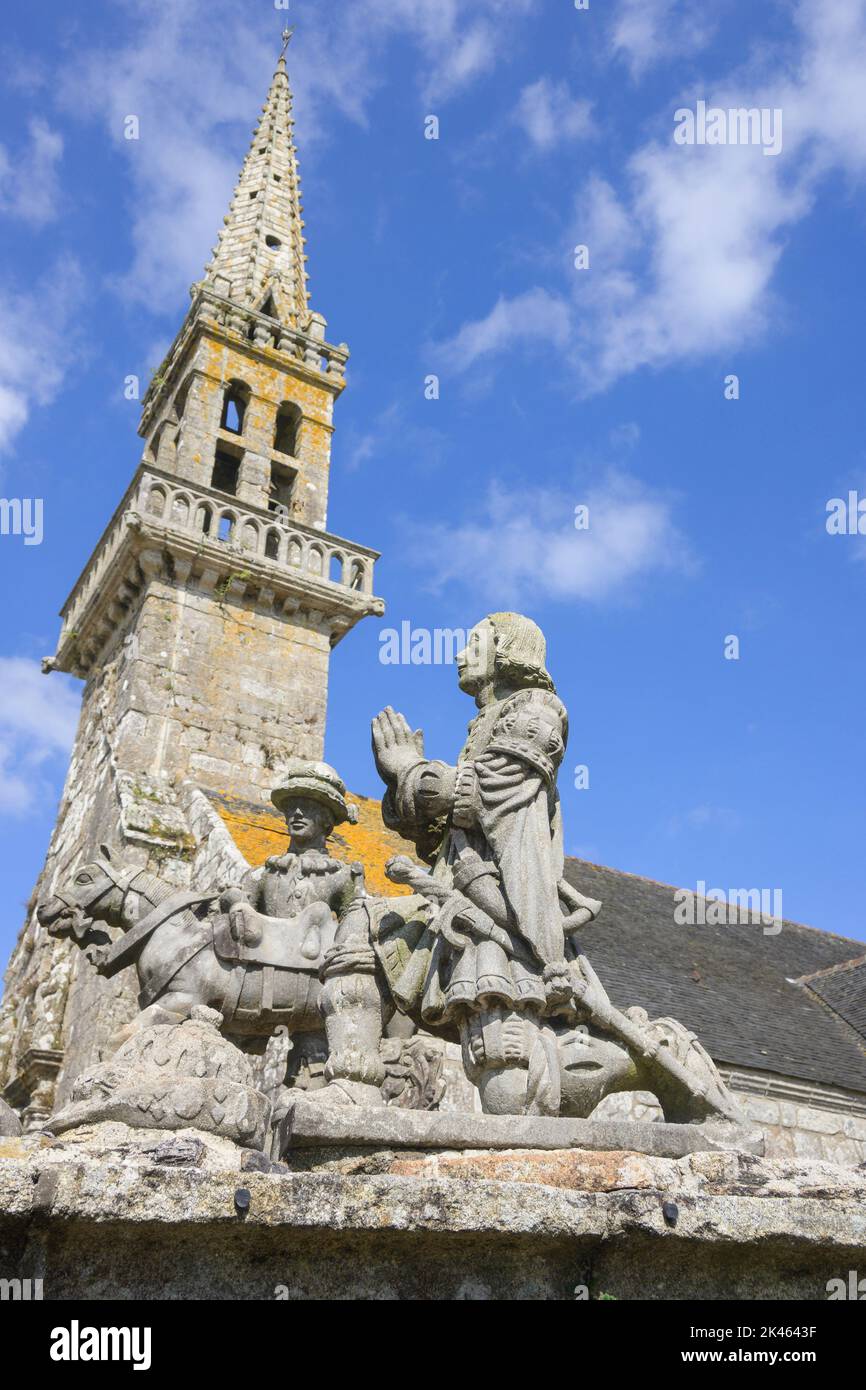 The parish church of Saint-Jérôme Cast Finistere Brittany France Stock ...