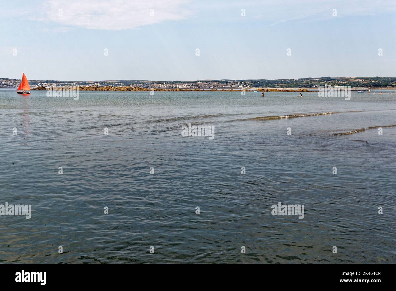 Looking back across the harbour and causeway towards Marazion from St ...
