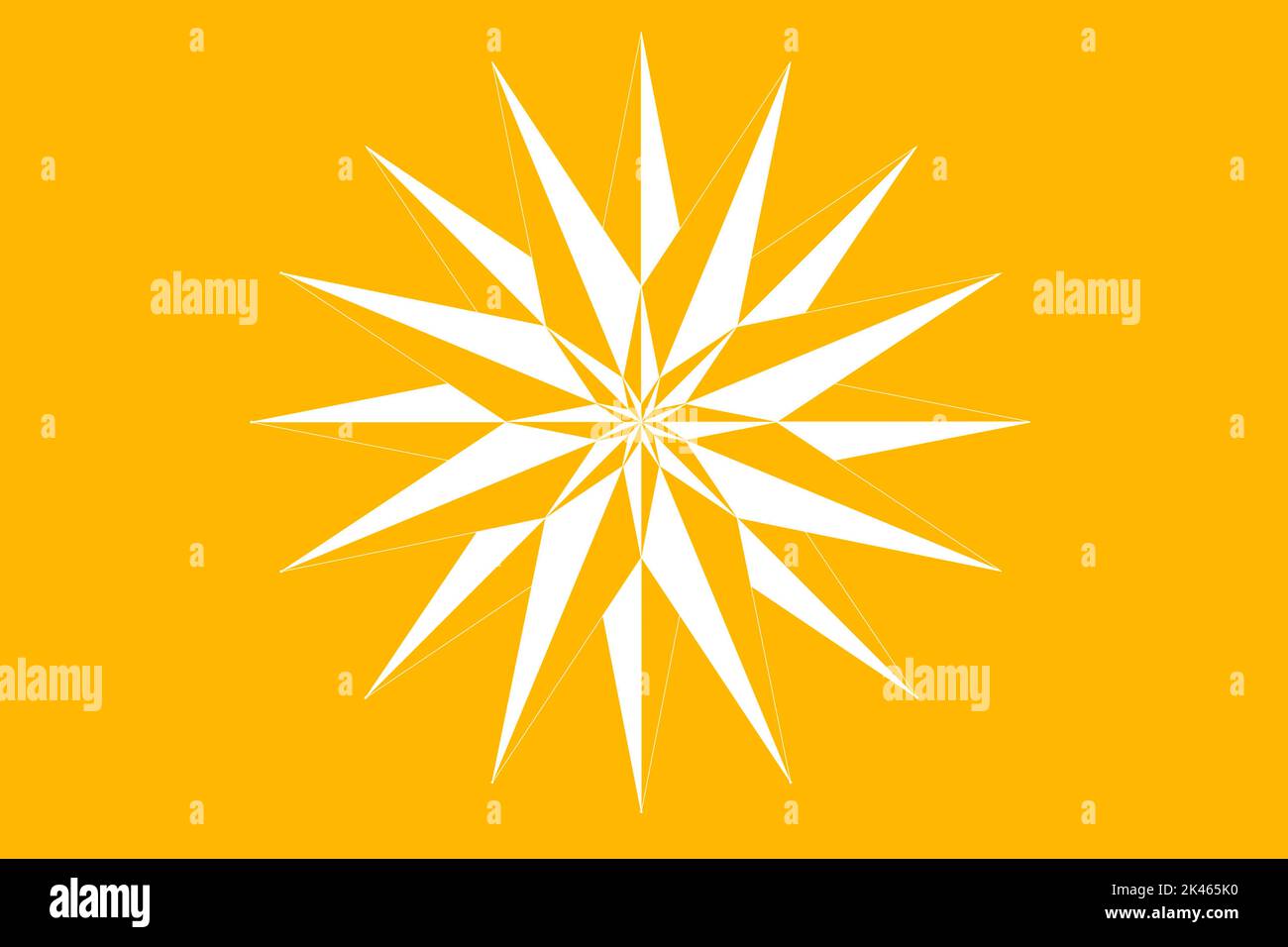 Draw in white of a circular star on a white background Stock Photo - Alamy