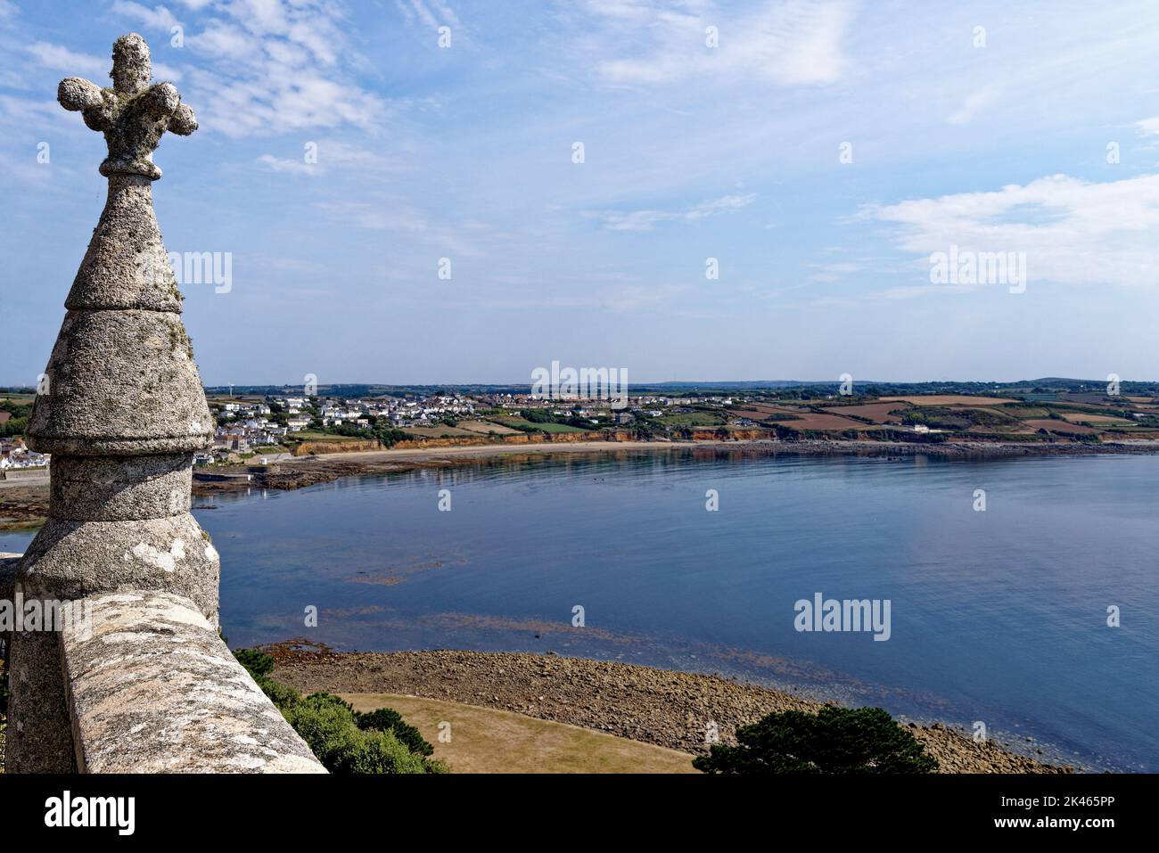 Looking back across the harbour and causeway towards Marazion from St ...