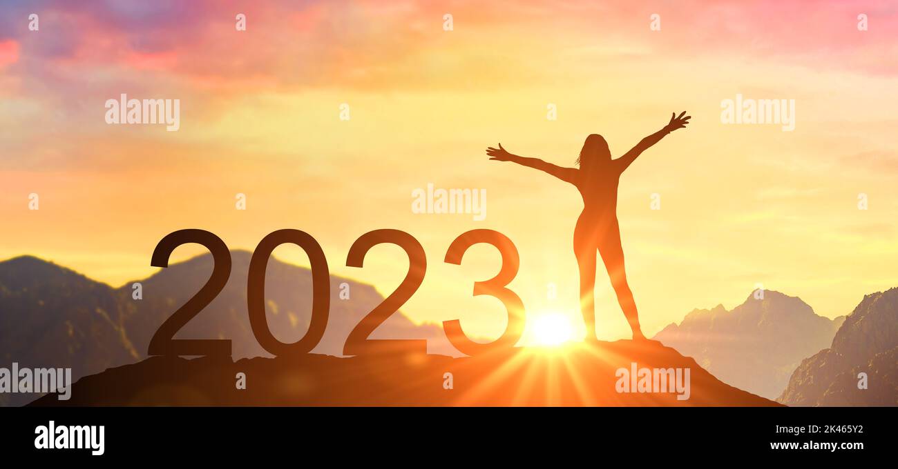 New Year 2023, New Start motivation inspirational quote message on ...