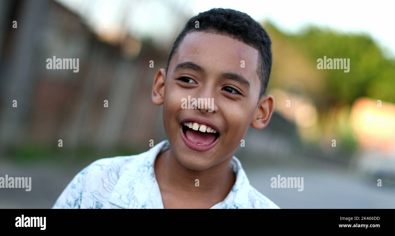 Happy hispanic latin south american child boy smiling Stock Photo - Alamy