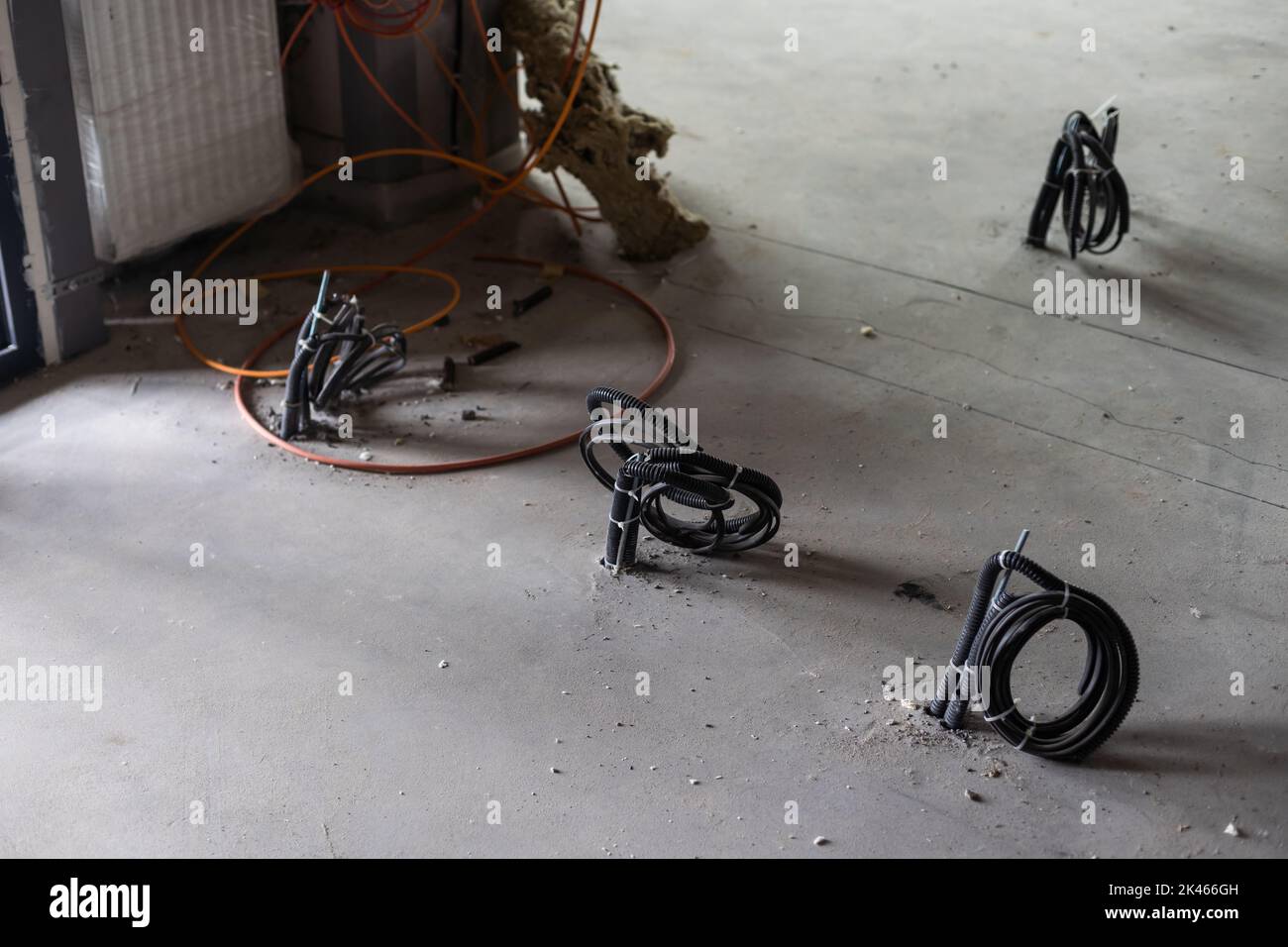 Electrical wiring work of housing construction Stock Photo - Alamy
