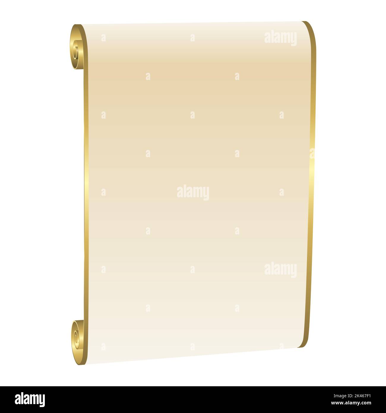 Open parchment with golden borders - letter design theme Stock Photo ...