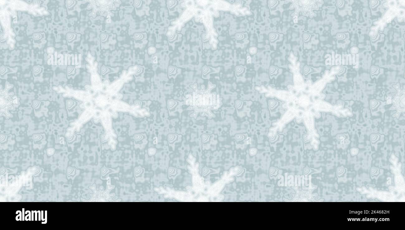 Soft ice blue snow flake border pattern background. Simple minimal ...