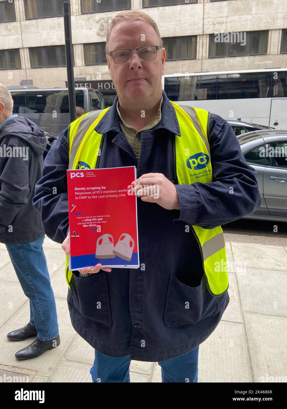 PCS group president for the DWP Martin Cavanagh outside Caxton House in ...