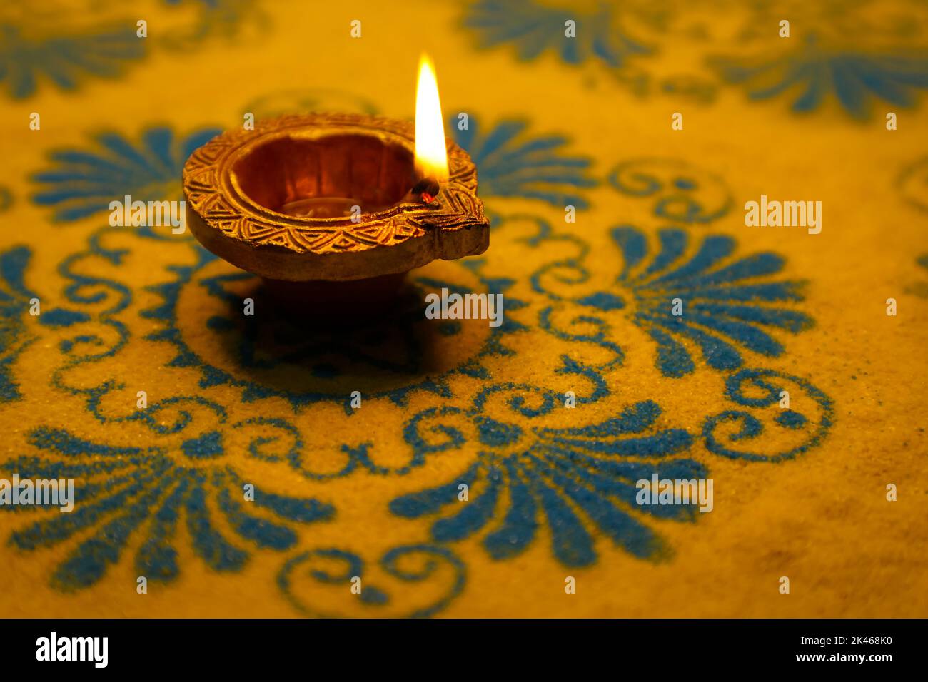 Happy Diwali Festival Of Lights yellow color background with golden ...