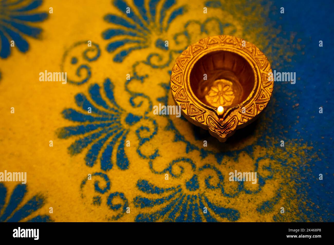 Happy Diwali Festival Of Lights yellow color background with golden ...