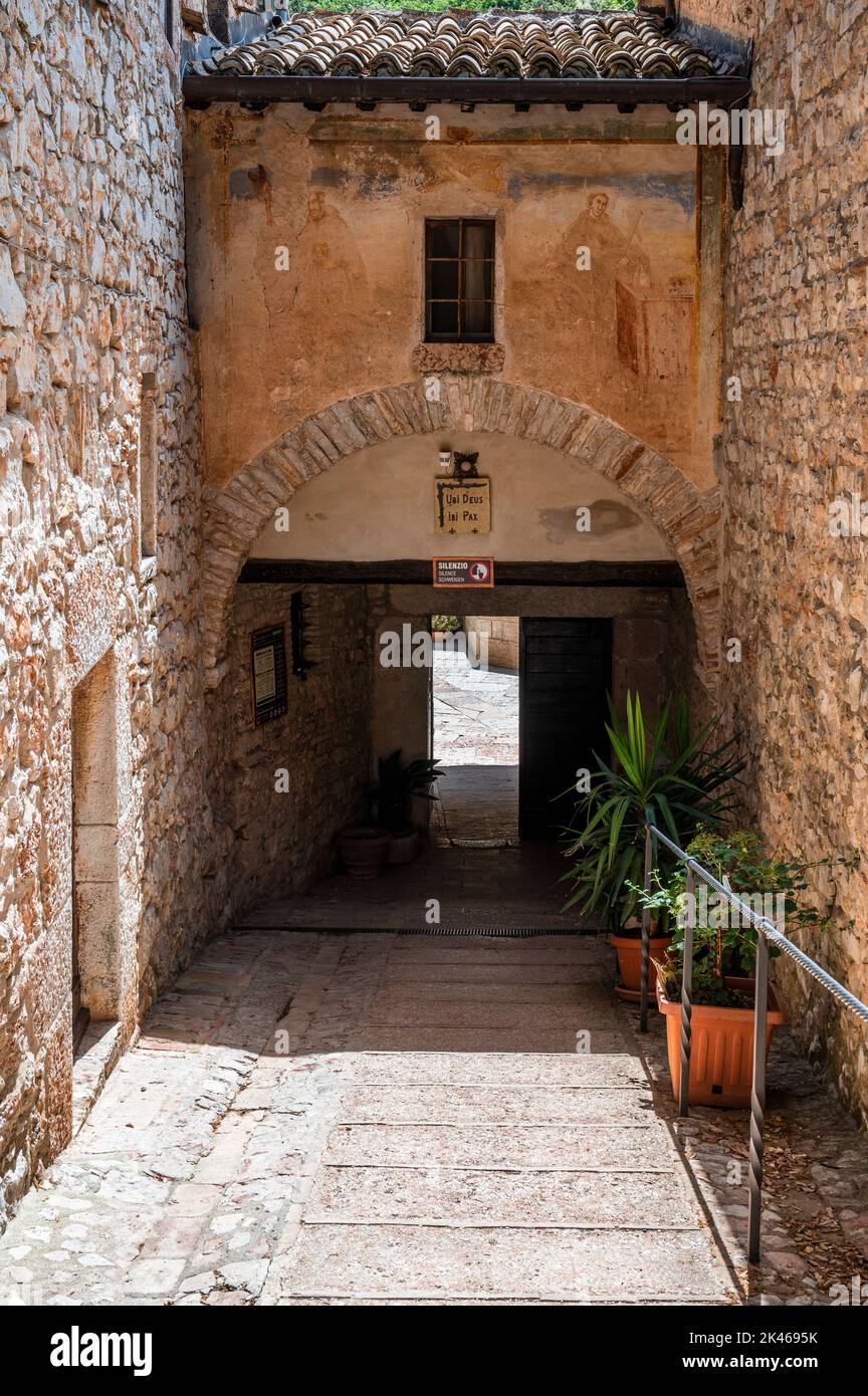 Assisi. Hermitage of the prisons on Mount Subasio Stock Photo - Alamy