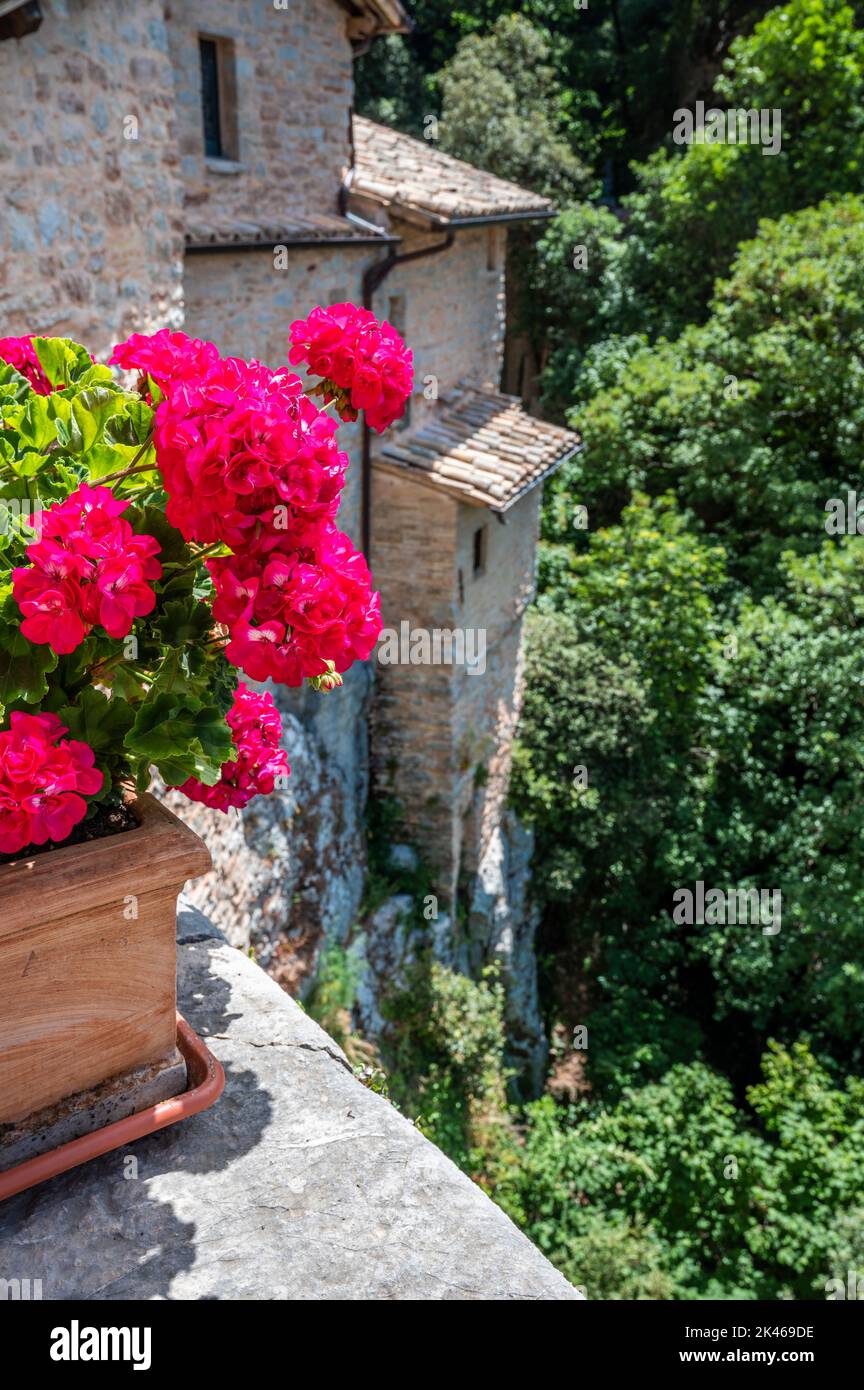 Assisi. Hermitage of the prisons on Mount Subasio Stock Photo - Alamy