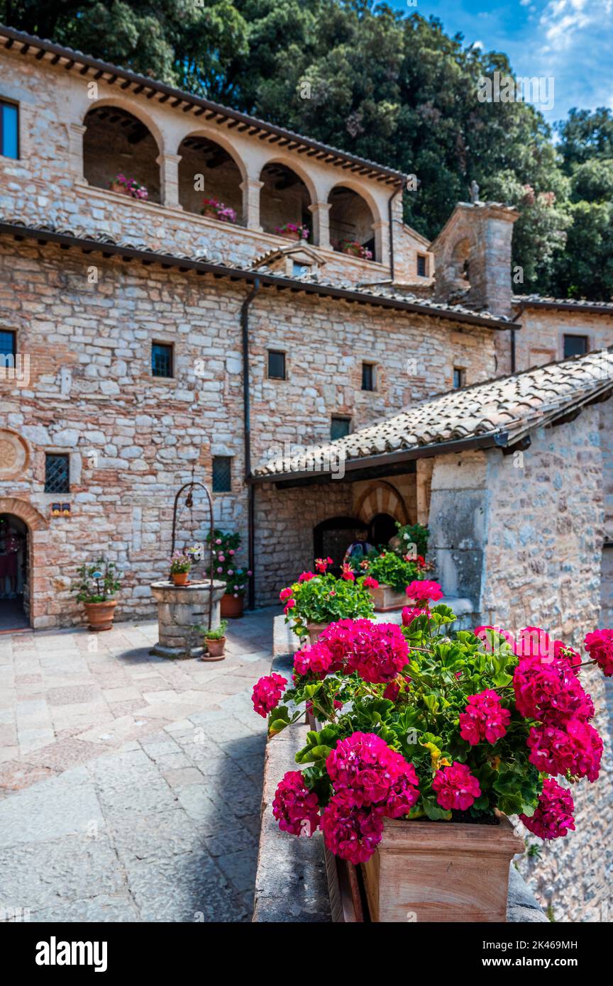 Assisi. Hermitage of the prisons on Mount Subasio Stock Photo - Alamy