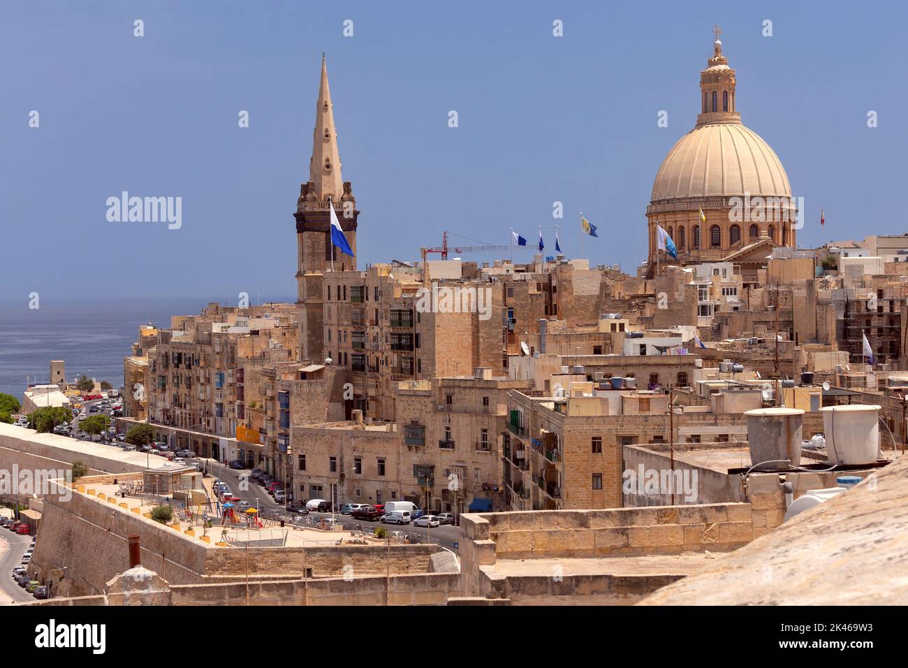 The Basilica of Our Lady and bell tower in the historical part of ...