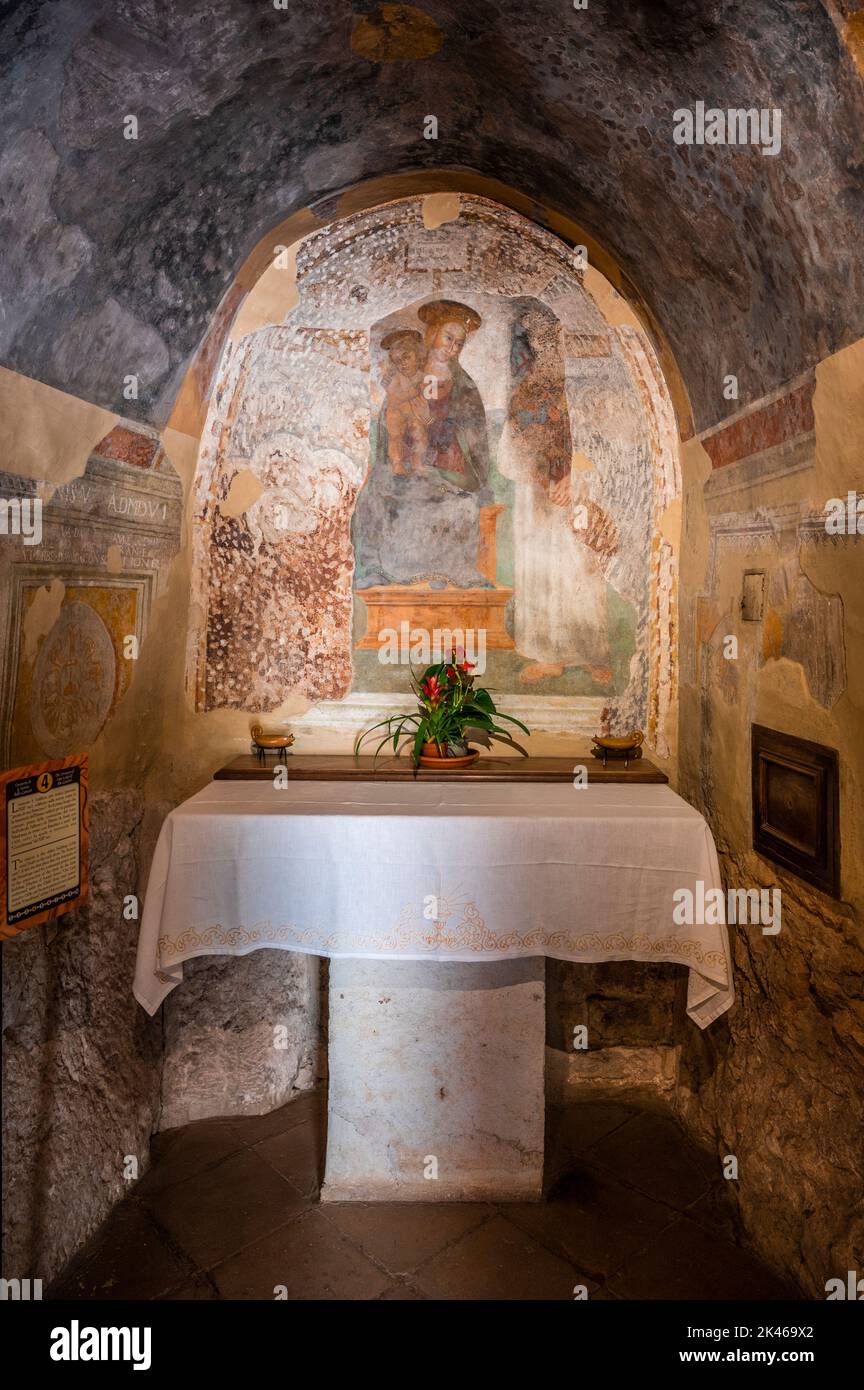 Assisi. Hermitage of the prisons on Mount Subasio Stock Photo - Alamy
