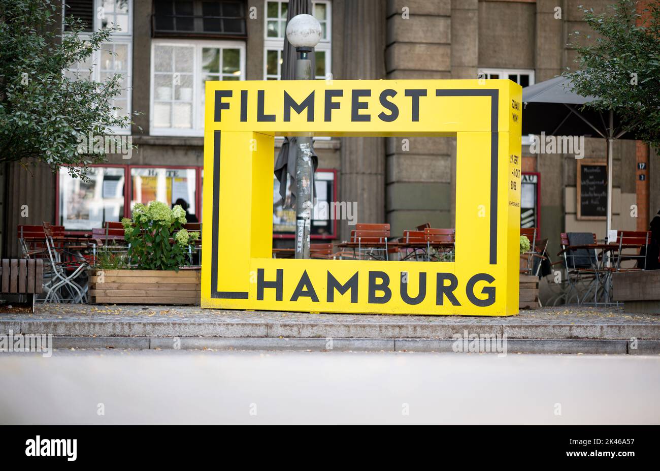 Hamburg, Germany. 30th Sep, 2022. The logo of Filmfest Hamburg is in ...
