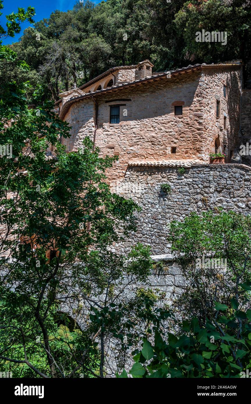 Assisi. Hermitage of the prisons on Mount Subasio Stock Photo - Alamy