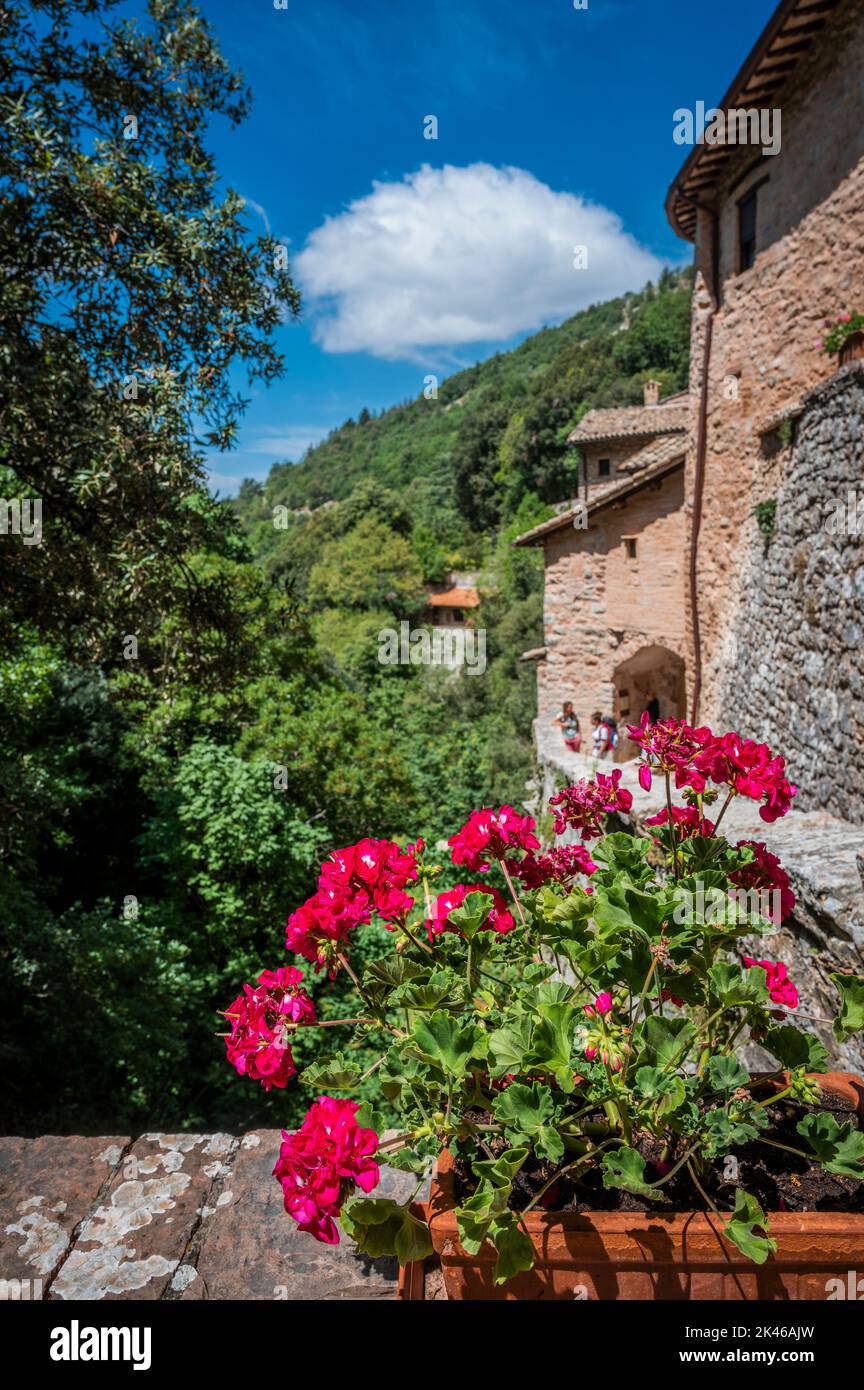 Assisi. Hermitage of the prisons on Mount Subasio Stock Photo - Alamy