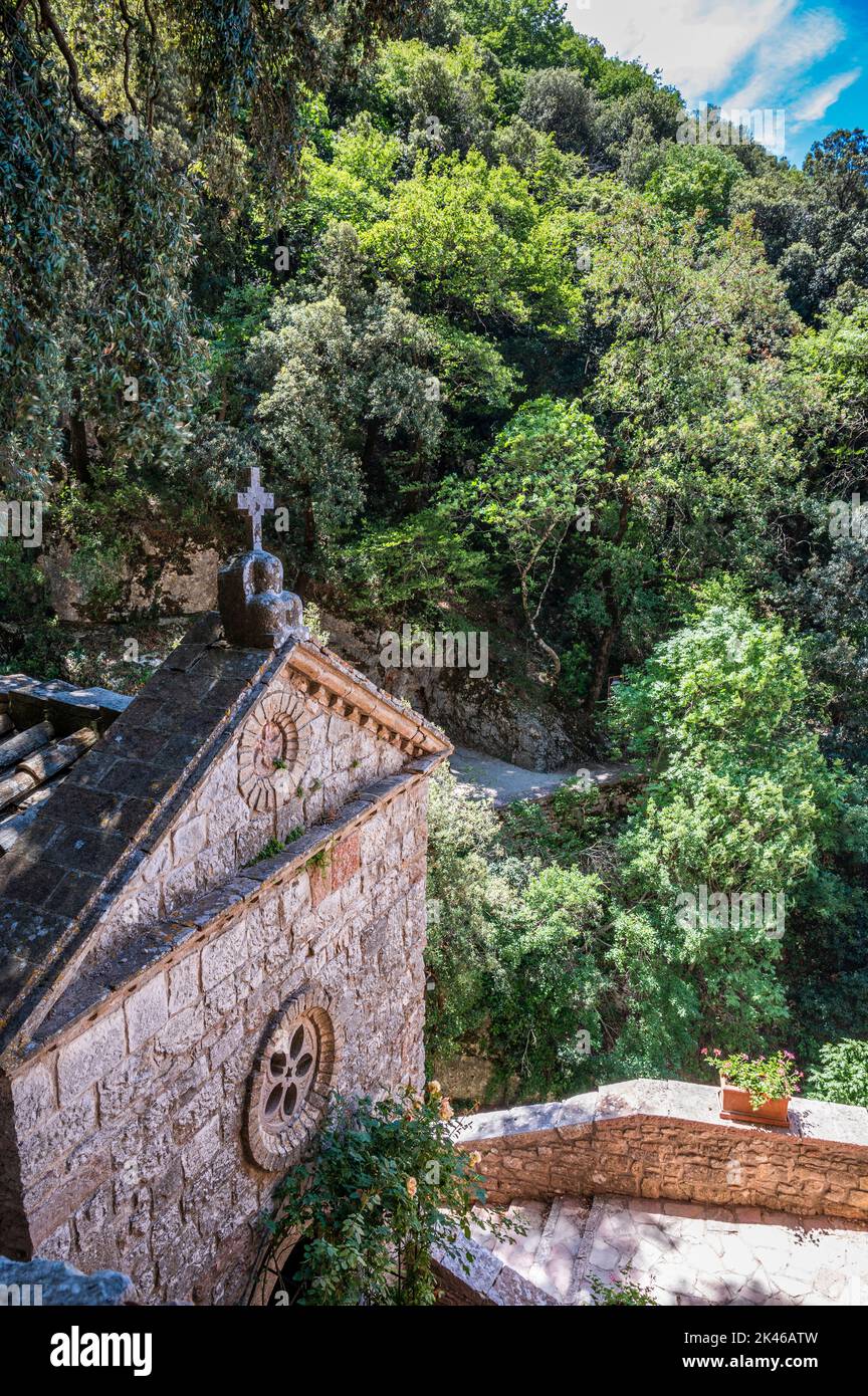 Assisi. Hermitage of the prisons on Mount Subasio Stock Photo - Alamy