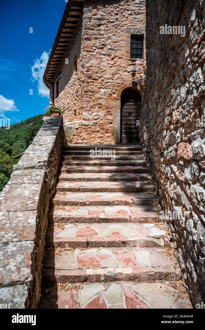 Assisi. Hermitage of the prisons on Mount Subasio Stock Photo - Alamy