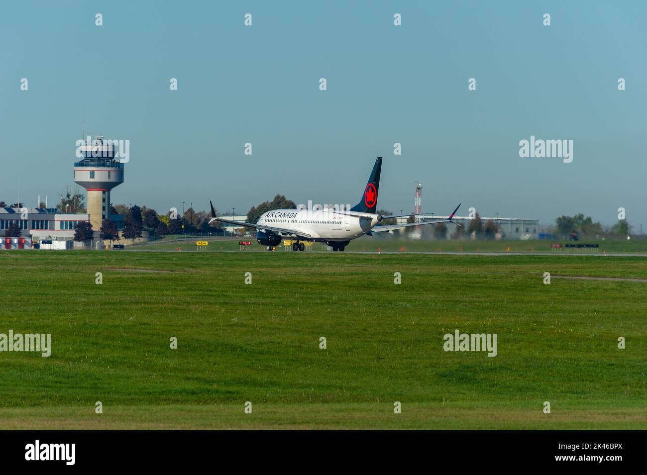 Air Canada Boeing 737 MAX taking off at the Ottawa McDonald Cartier ...